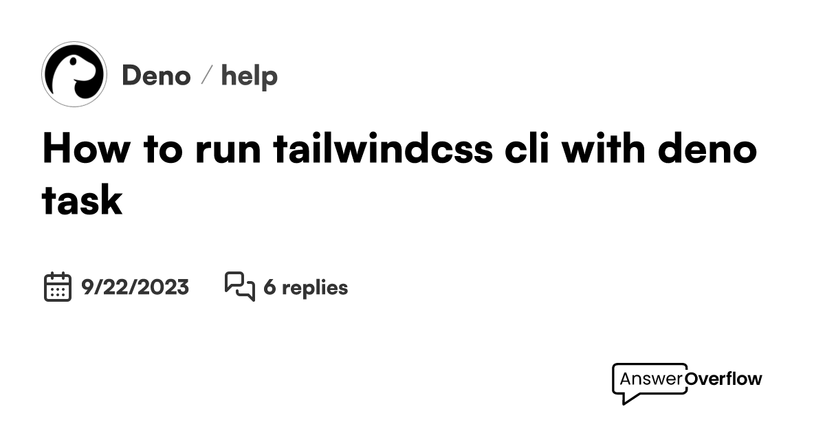 How to run tailwindcss cli with deno task? - Deno
