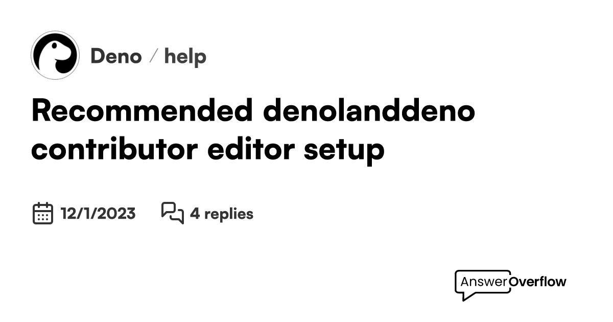 Recommended `denoland/deno` contributor editor setup - Deno