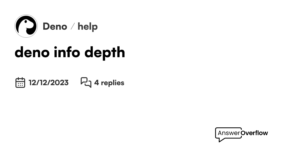 deno info depth - Deno