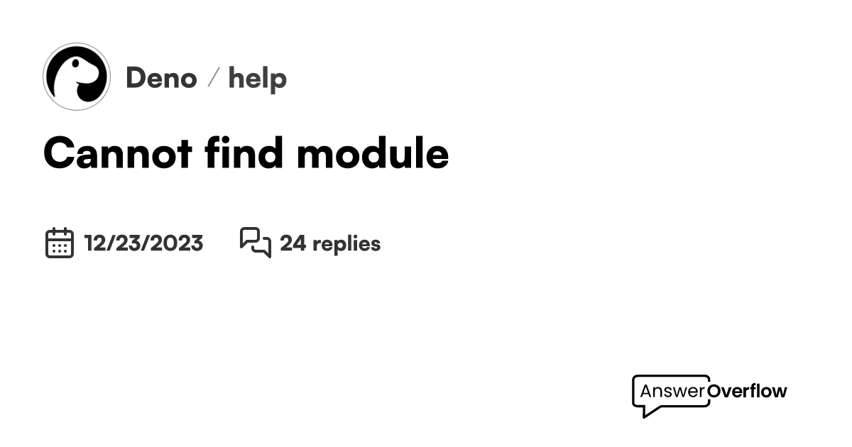 Cannot find module - Deno