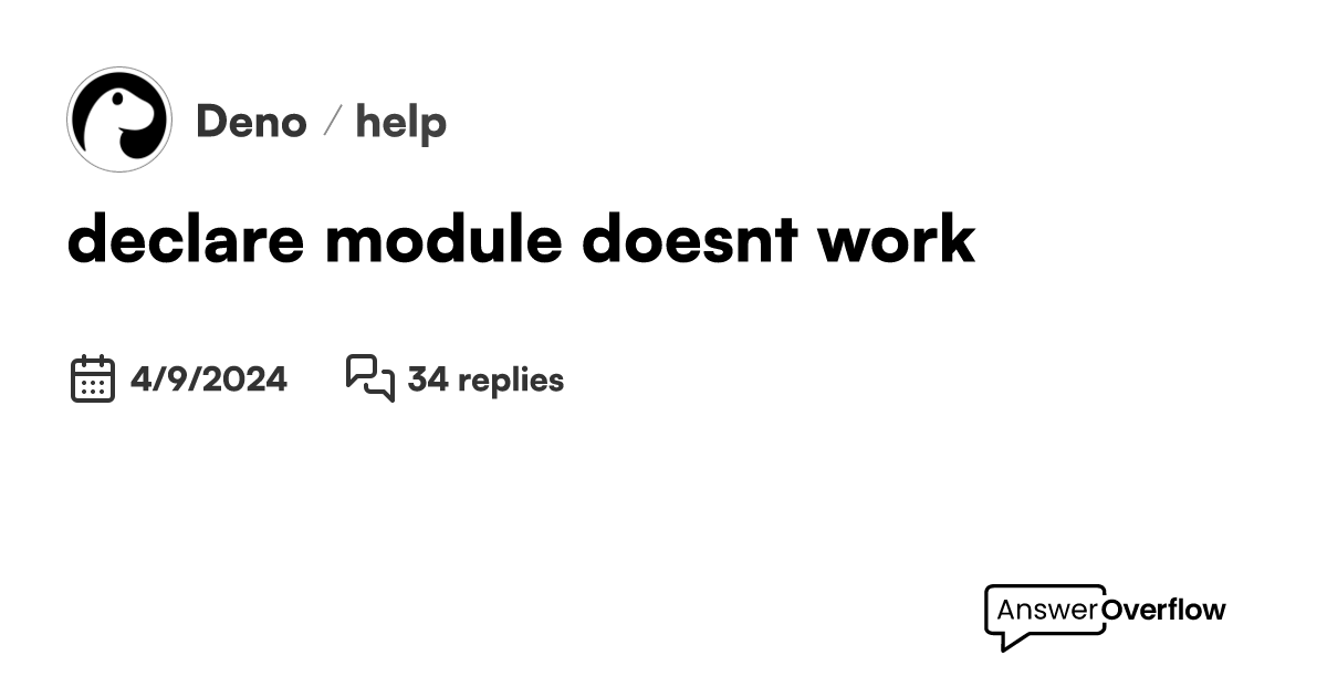 `declare module` doesn’t work - Deno