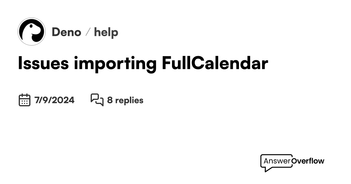Issues importing FullCalendar - Deno