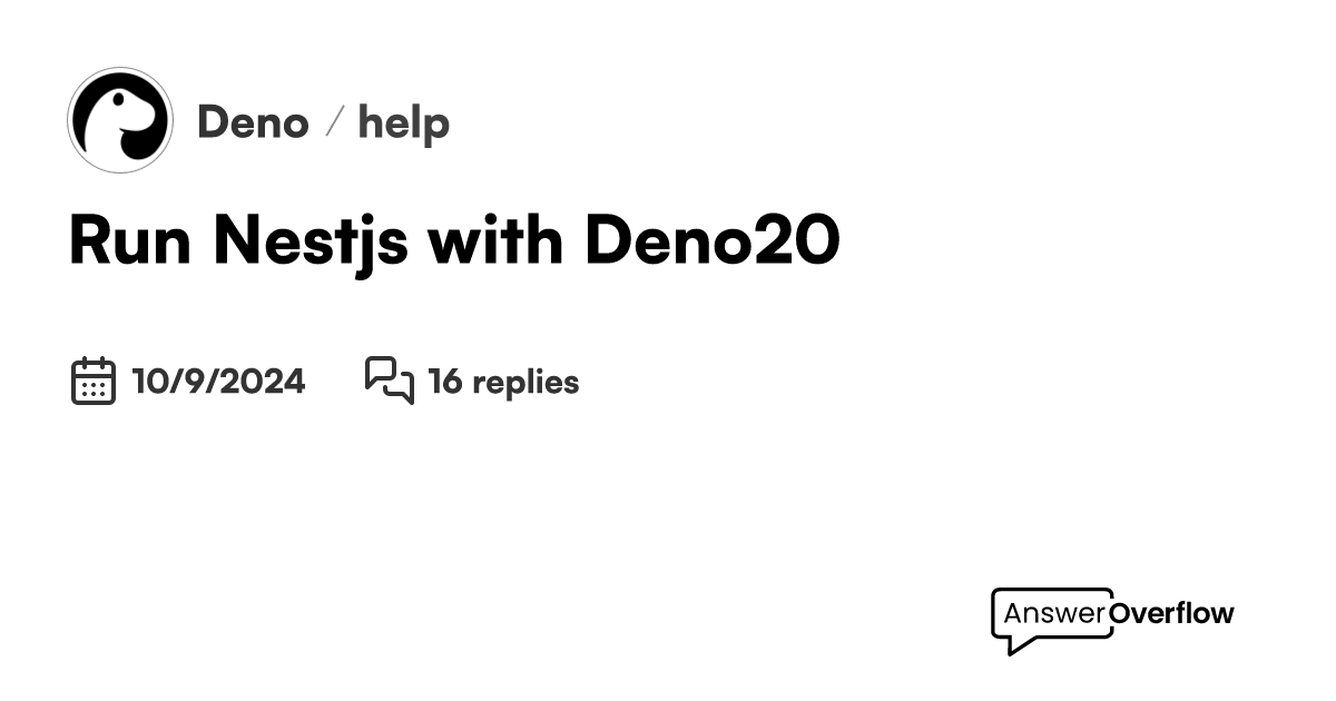 Run Nest.js with Deno2.0 - Deno